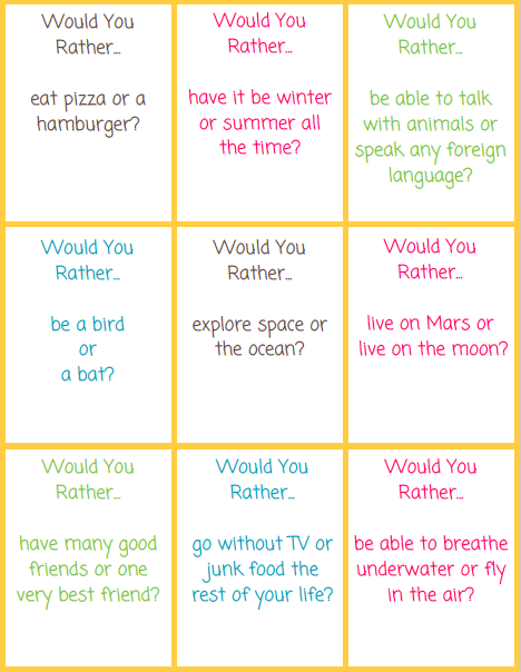 would you rather examples